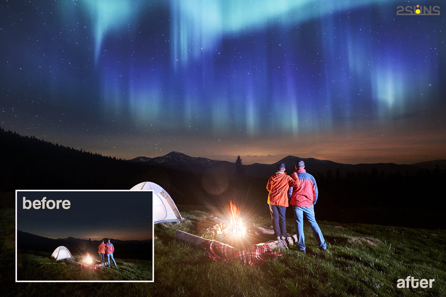 Night Sky Photoshop Overlays, Northern Lights Overlays, Night Sky ...