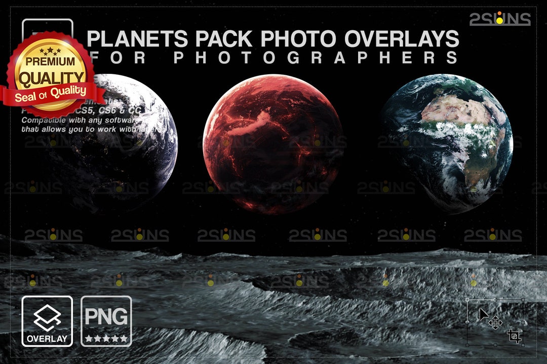 Planets Photoshop Overlays, Galaxy Transparent, Space Clipart, Night ...