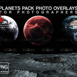Planets Photoshop Overlays, Galaxy Transparent, Space Clipart, Night ...
