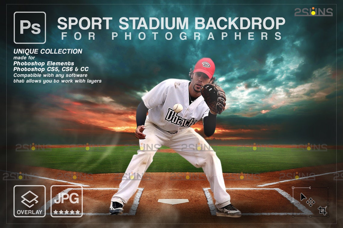 Baseball Backdrop Sports Digital Background Photoshop - Etsy