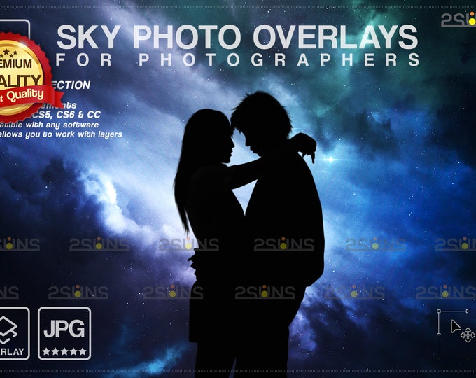 50 Starry Night Sky Overlays for Photoshop, Sky Overlays, Night Sky ...