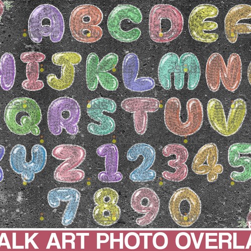 Chalkboard Alphabet Clipart Digital Chalk Font Clipart - Etsy