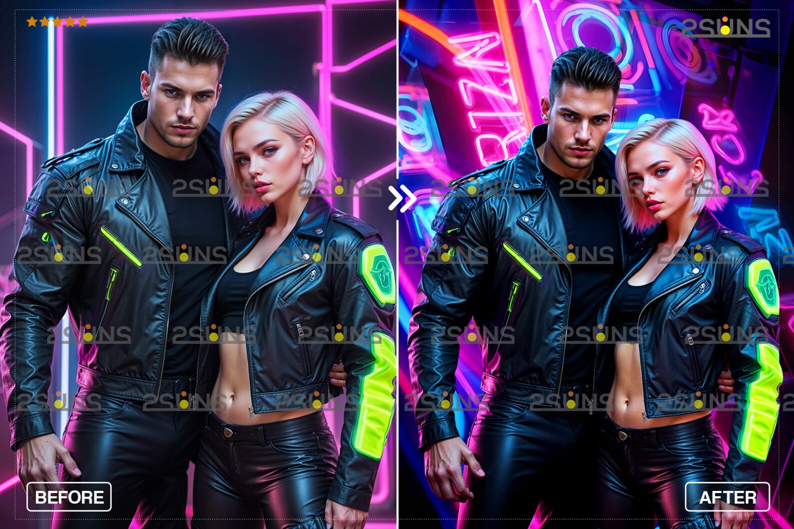 Neon Photoshop Overlays, Bokeh Overlays, Neon Backdrop, Neon Light ...