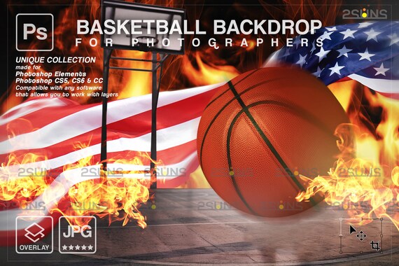 Basketball Backdrop, Sports Digital Background, Photoshop overlay ...