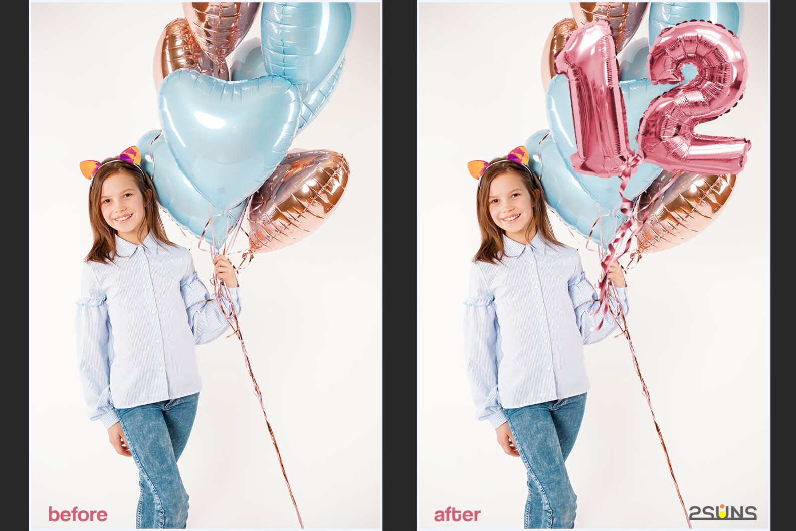 Foil Balloons Photoshop Overlays, Party Photo Overlays, Letter Balloons ...