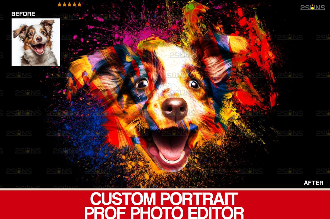 Professional Photoshop Service, Watercolor Painting Pet Portrait, Dog ...