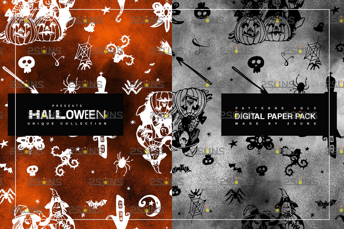 Halloween Digital Paper, Scrapbook Paper, Horror Seamless Pattern ...