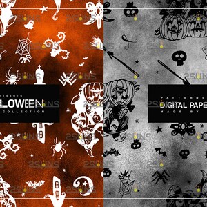 Halloween Digital Paper Scrapbook Paper Horror Seamless - Etsy