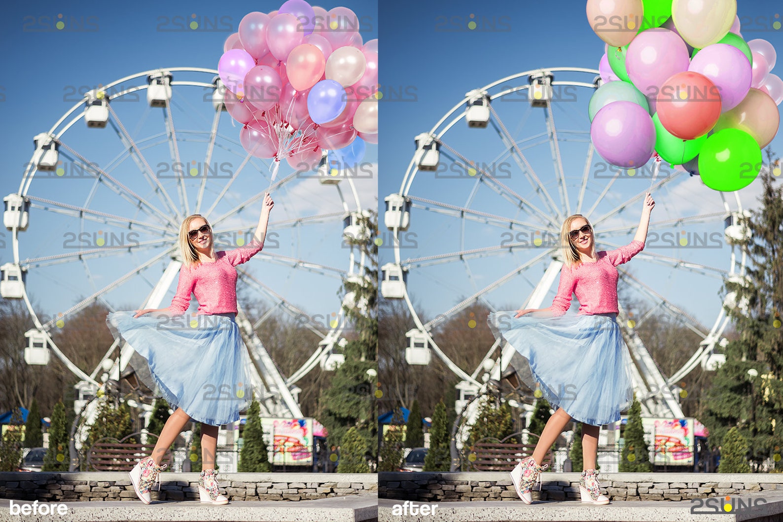 Color Balloons Photo Overlay, Ballooons Photoshop Overlays, Birthday ...