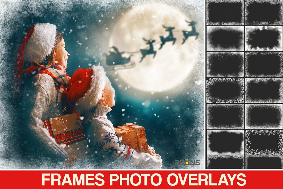 Winter Frame Clipart, Christmas Overlay, Christmas Window Photoshop ...