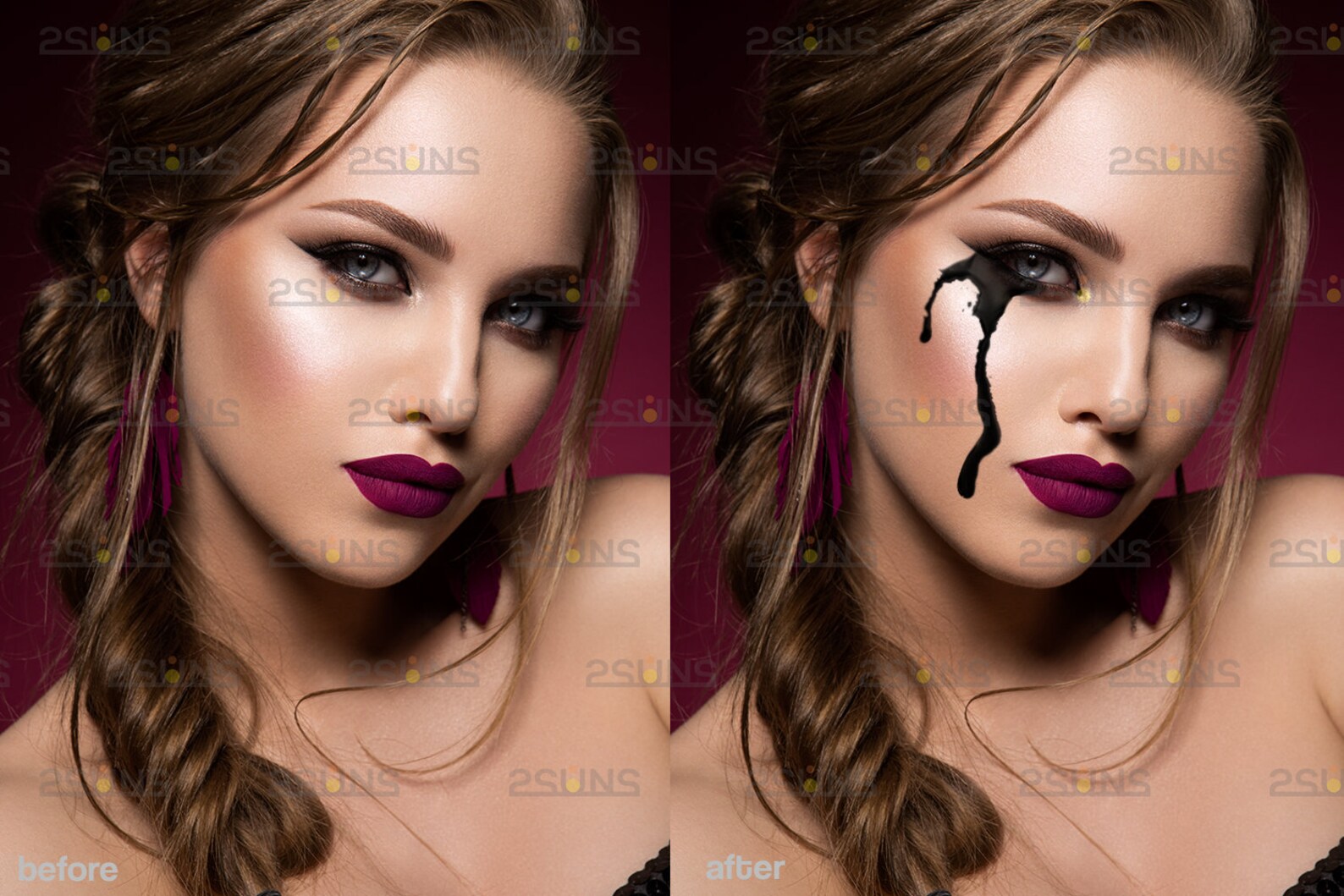 Halloween Overlay Tear Drop Photoshop Overlay Black Tears - Etsy
