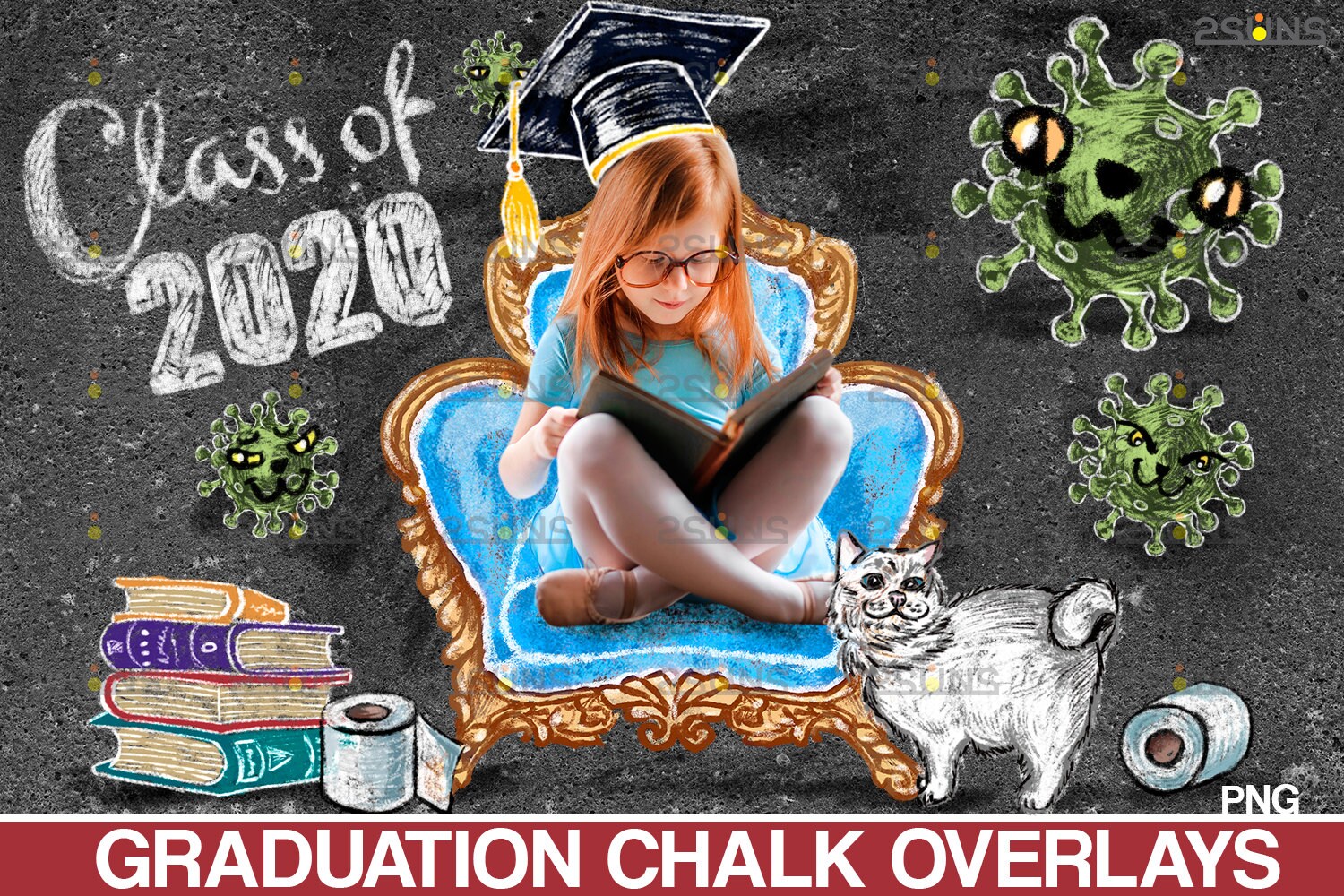 Photoshop Overlays, Graduation Overlays, Photo Overlays Sidewalk Chalk ...