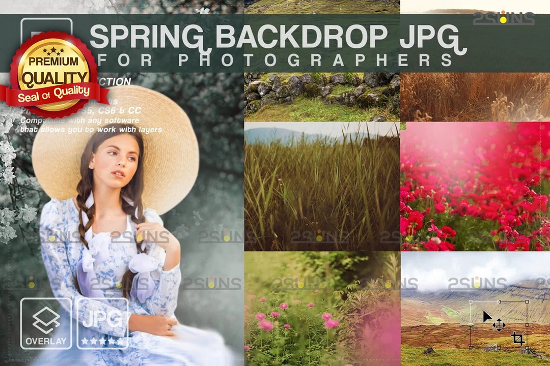 Digital Flower Backdrop, Flower Photoshop Overlays, Flower Overlay ...