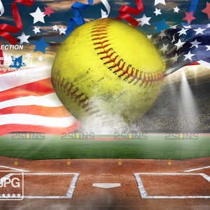 Softball Backdrop Sports Digital Background Photoshop - Etsy