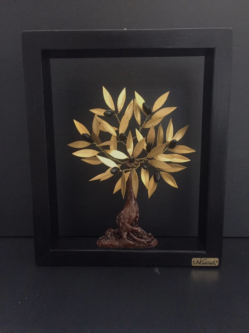 Golden Olive Tree in Wooden Frame Home Decor Decoration - Etsy