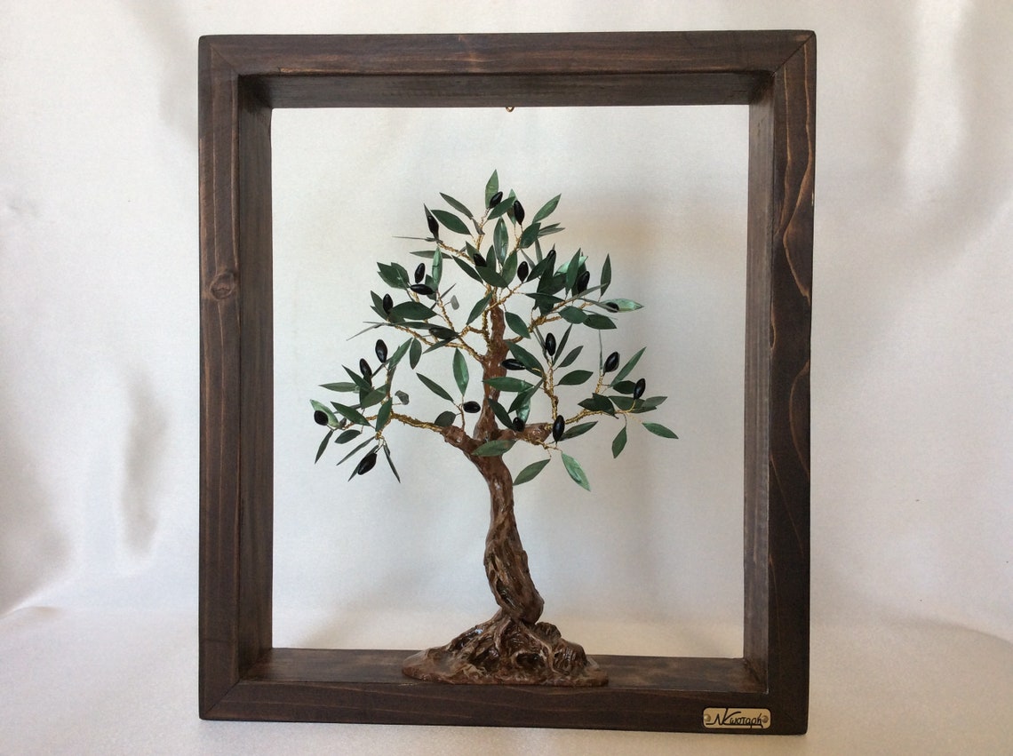 Olive Tree in Wooden Frame Home Decor Art Deco Sculpture - Etsy
