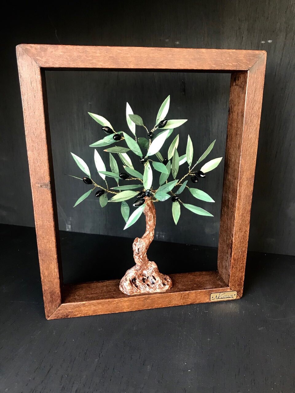 Olive tree in wooden frame Home Decor Decoration Gift Art | Etsy