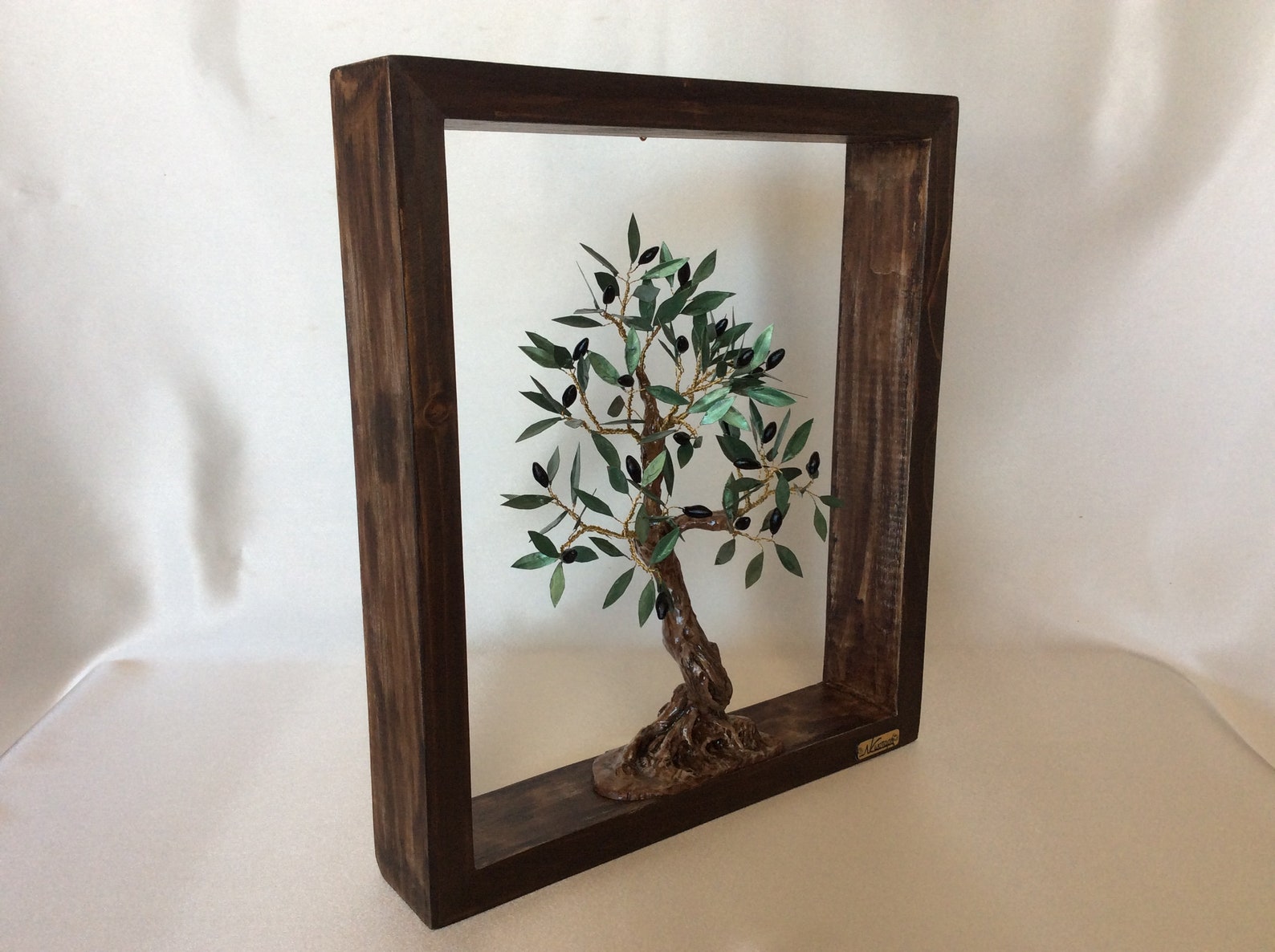 Olive Tree in Wooden Frame Home Decor Art Deco Sculpture - Etsy