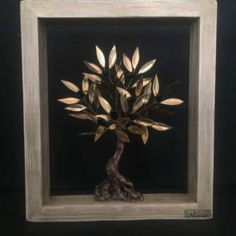 Golden Olive Tree in Wooden Frame Home Decor Decoration | Etsy