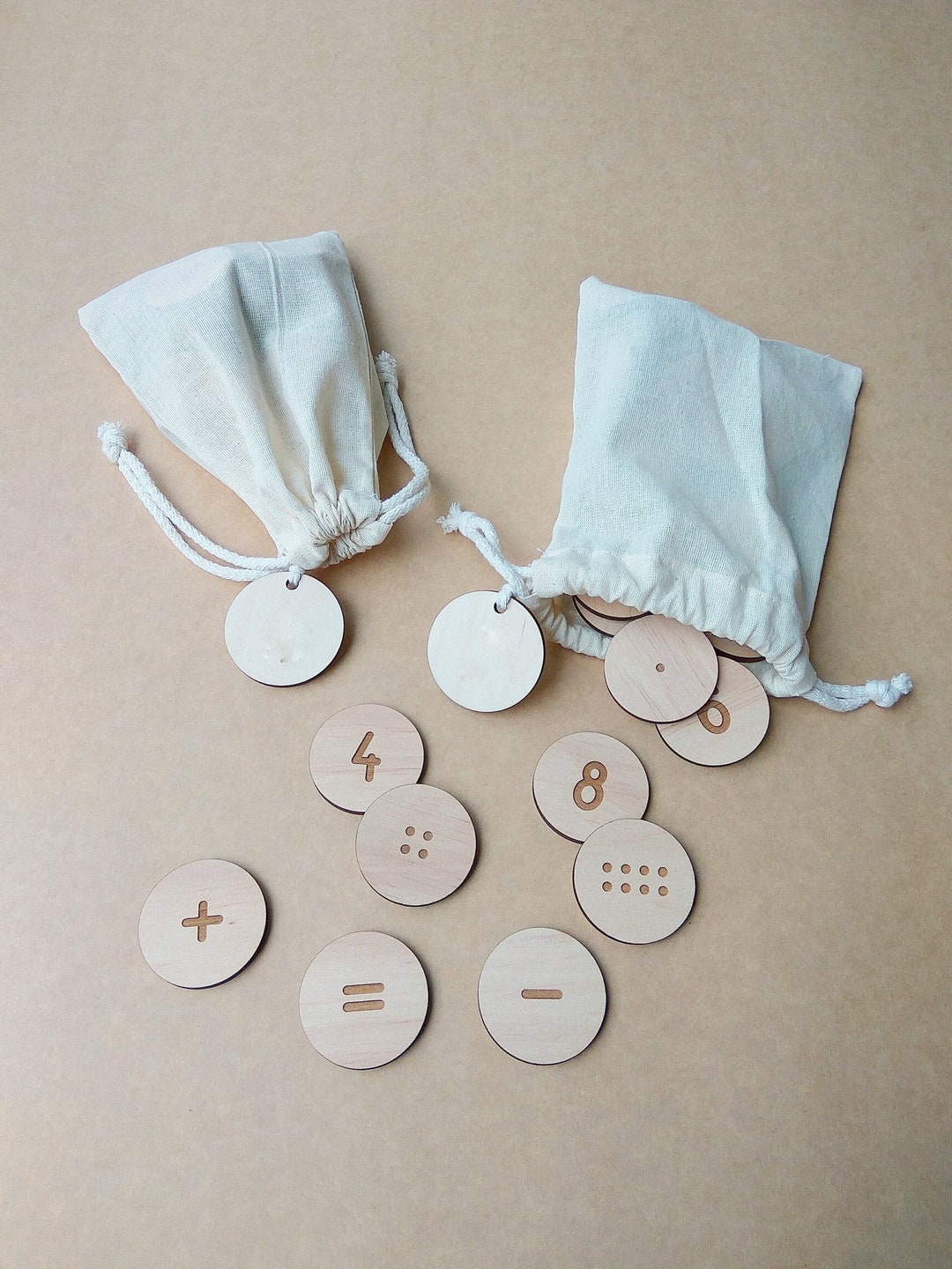 Wooden Number Discs 1-20 Coin Number Homeschool Math Inperson Learning ...