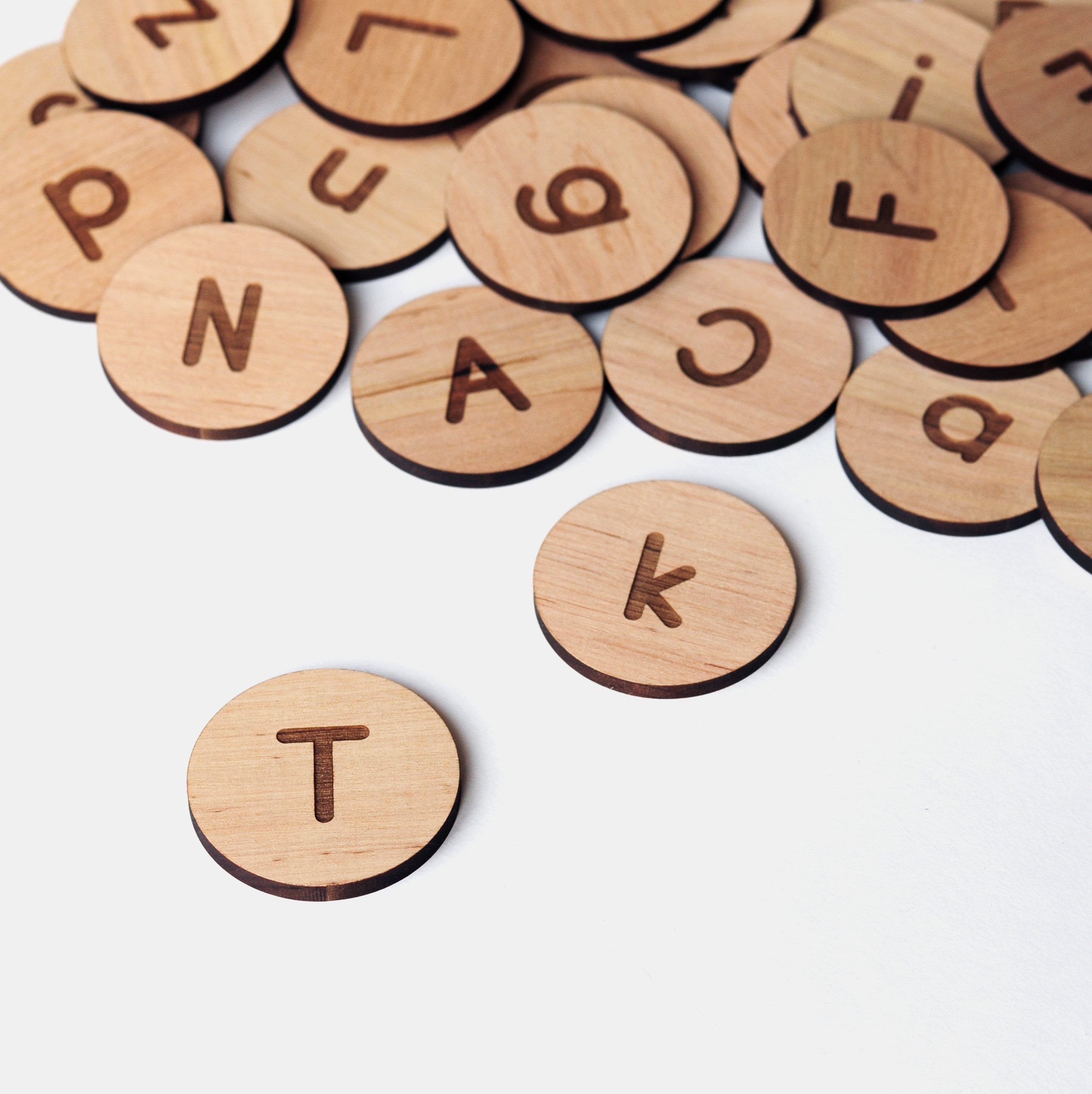Wooden Alphabet Discs Montessori Learning Uppercase and - Etsy