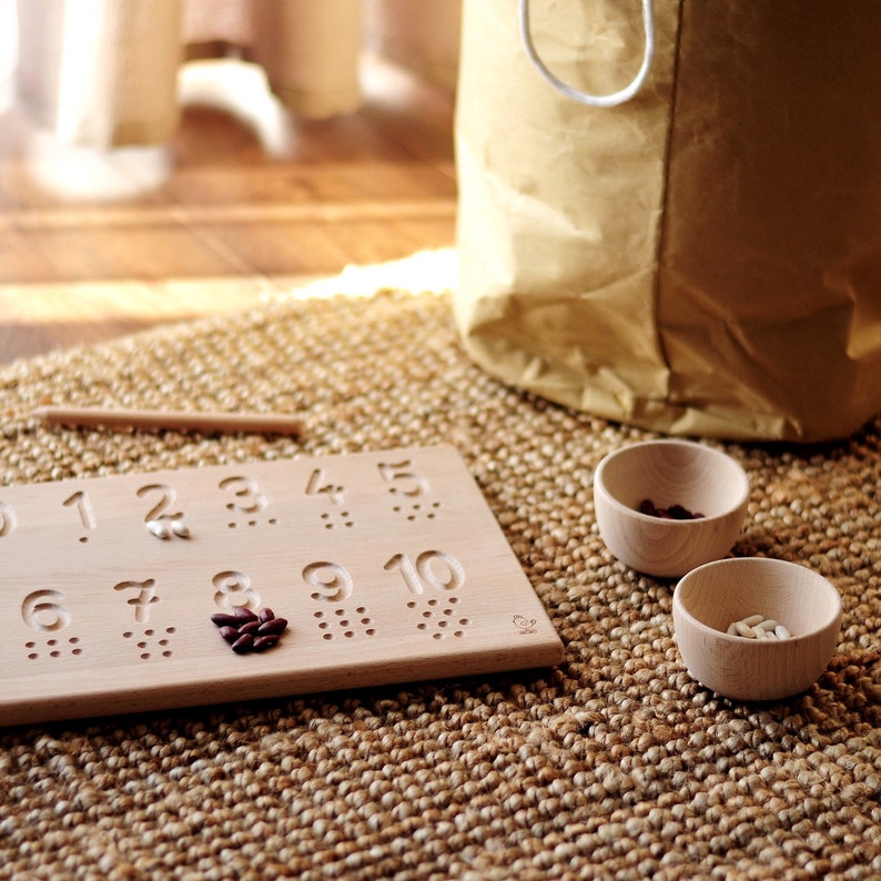 Number tracing board double-sided educative toy counting | Etsy