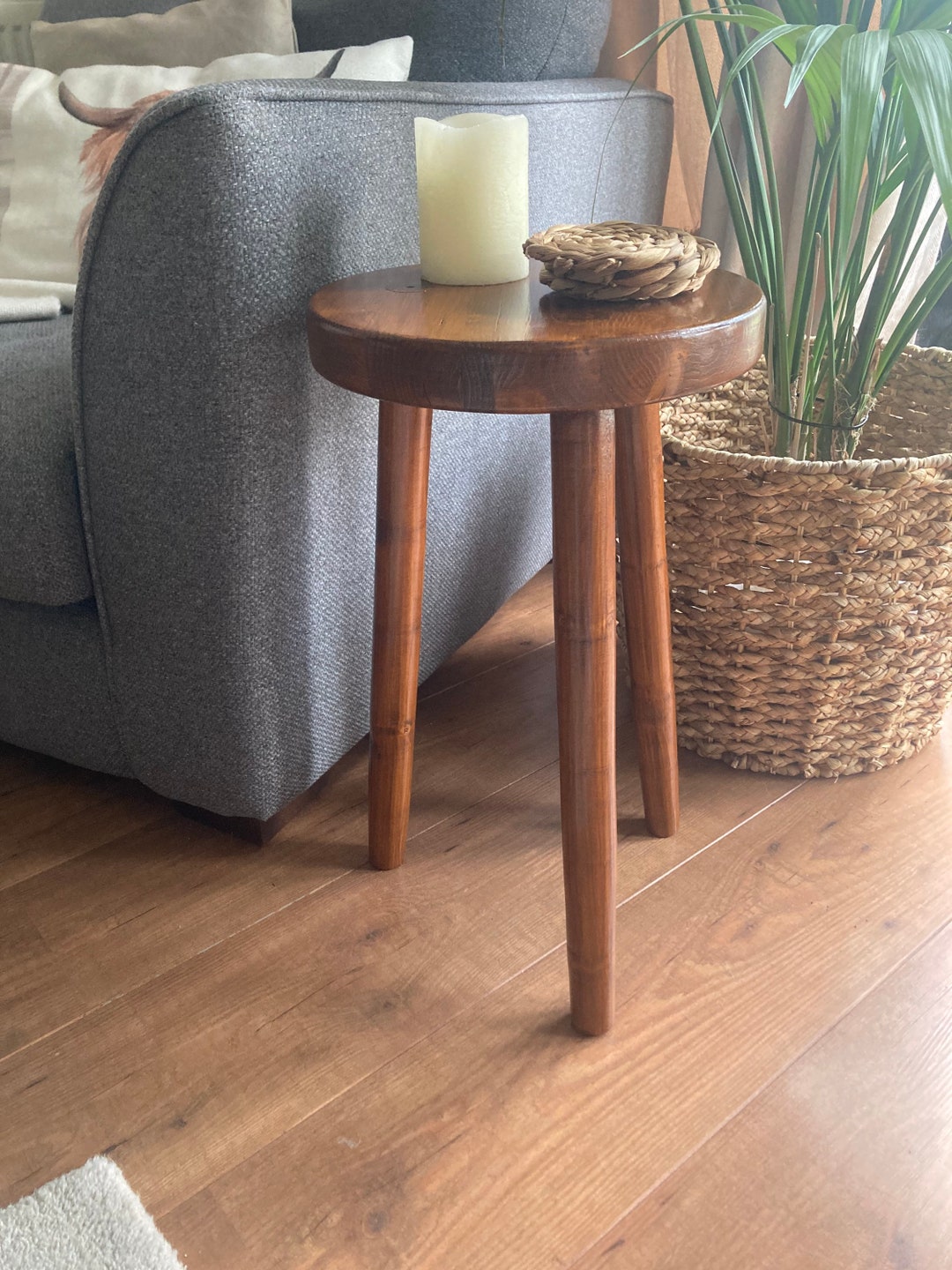 Wooden Side Table: 3-legged Plant Stand / 3 Legged Stool. - Etsy UK
