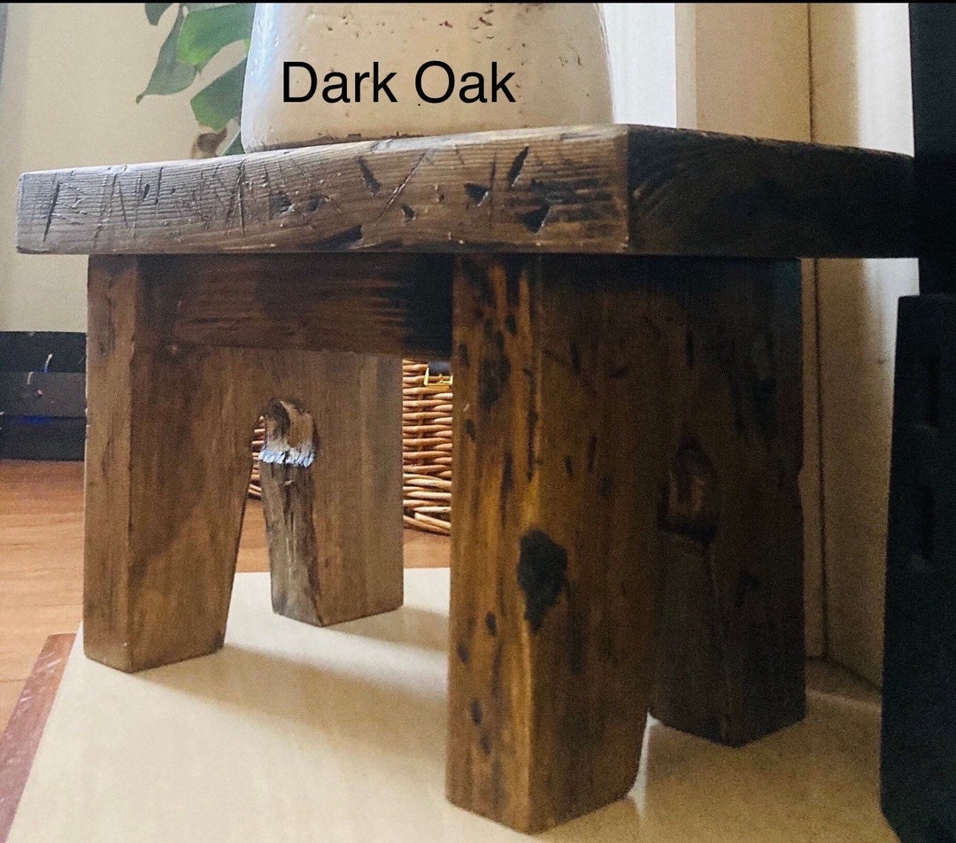 Handmade Chunky Barn Stool: Solid Wood Rustic Footstool - Etsy UK