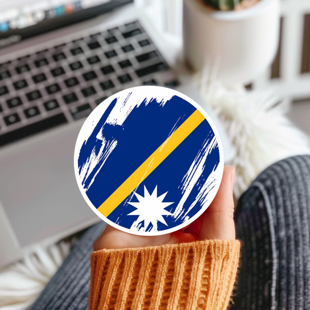 Nauru Flag Sticker, Laptop Sticker, Helmet Sticker, Guitar Sticker, Water Bottle Sticker, Car ...