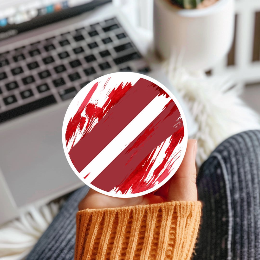 Latvia Flag Vinyl Sticker, Laptop Decal, Water Resistant - Etsy