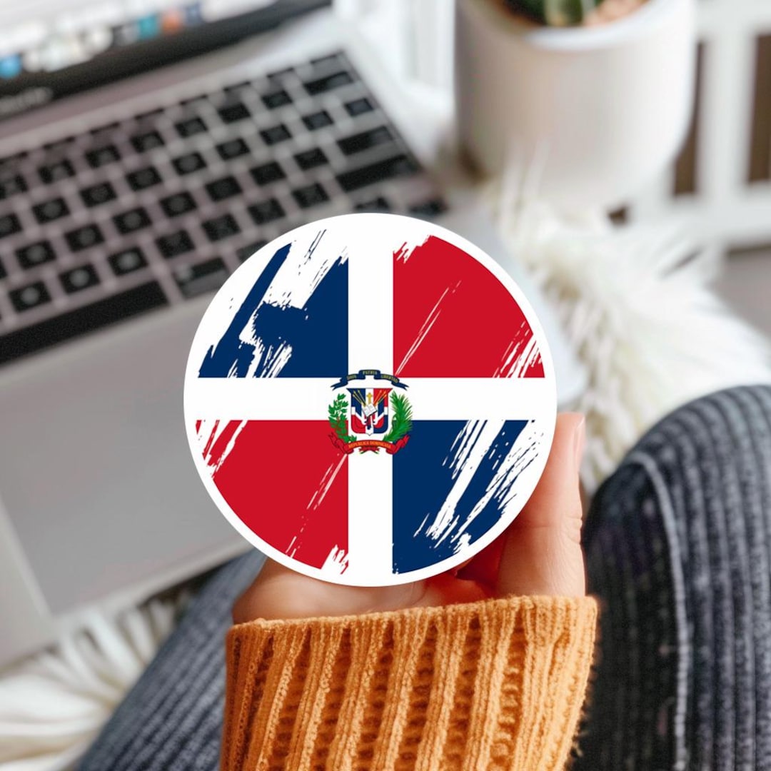 Dominican Republic Flag Sticker, Laptop Sticker, Helmet Sticker, Guitar ...