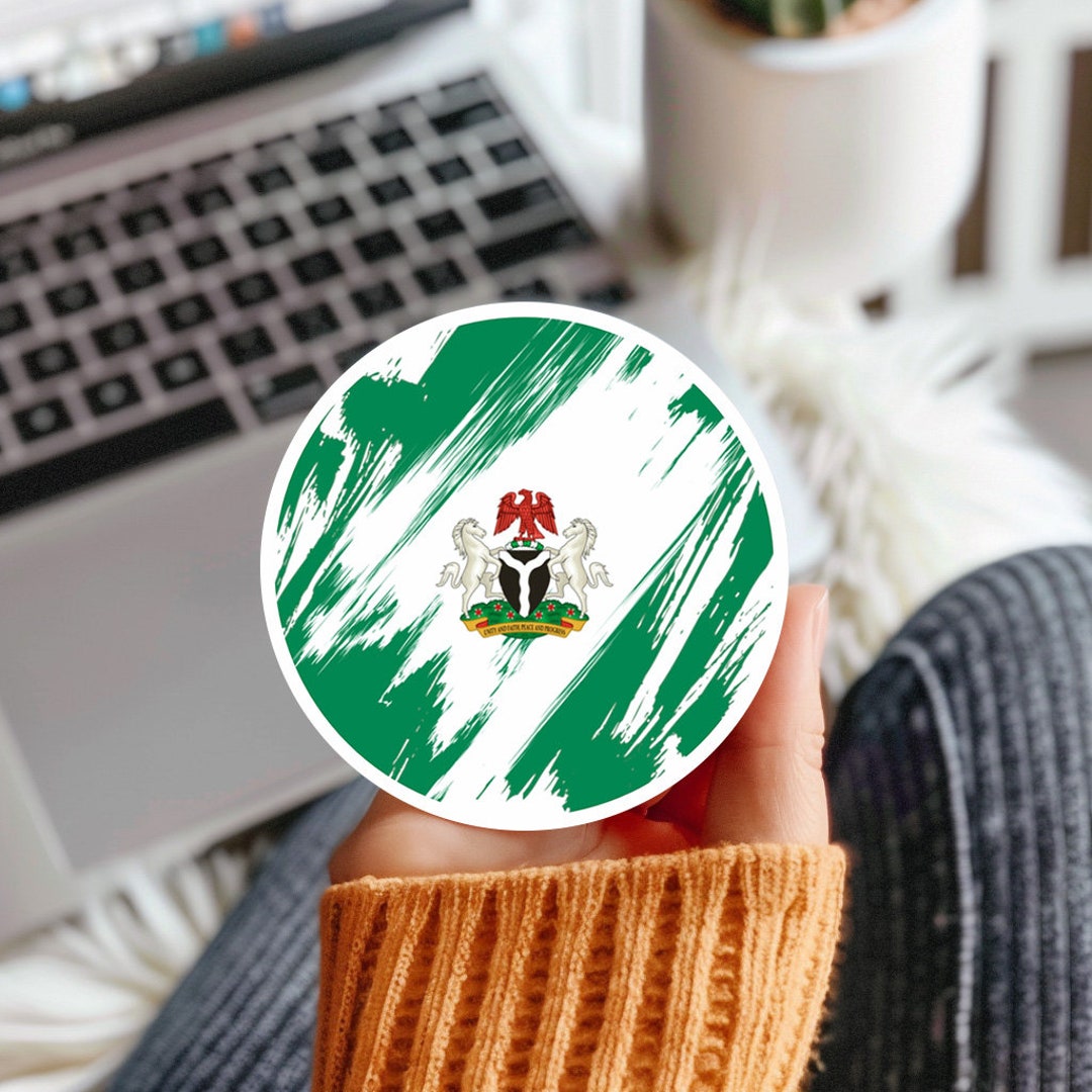 Nigeria Flag Sticker, Laptop Sticker, Helmet Sticker, Guitar Sticker ...