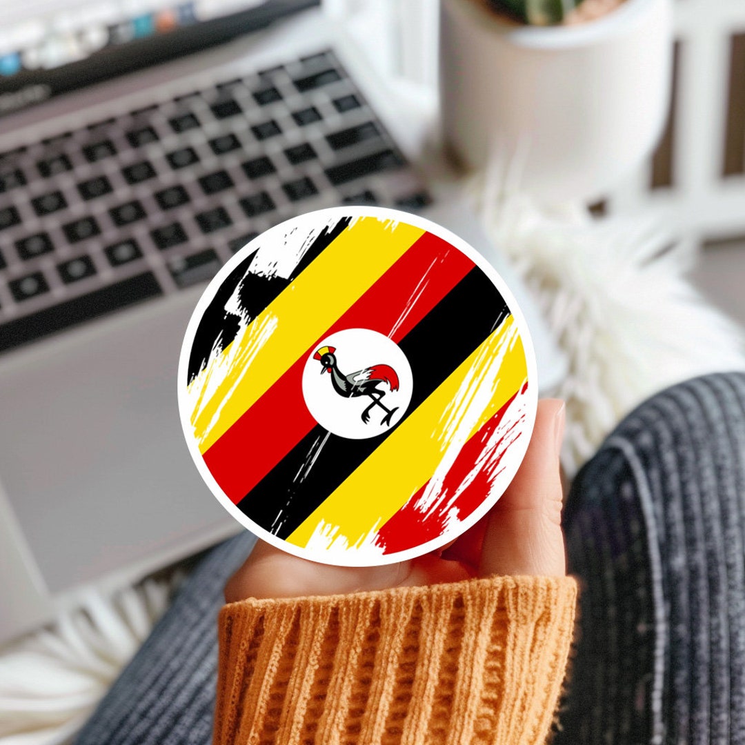 Uganda Flag Sticker, Round Vinyl Decal, Laptop, Water Bottle - Etsy