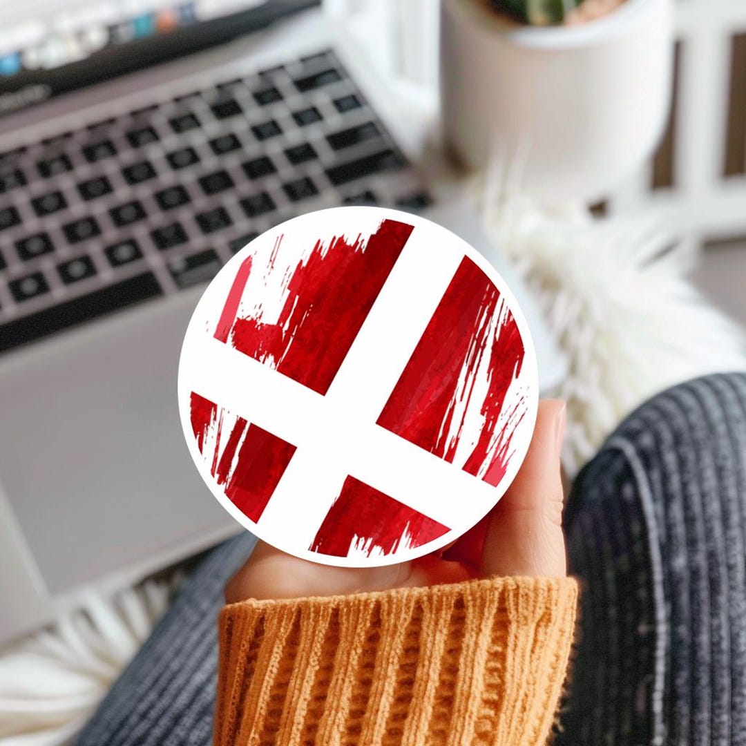 Denmark Flag Vinyl Sticker, Water Resistant Decal - Etsy