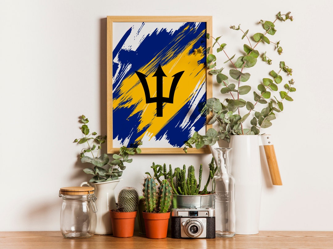 Barbados Flag Print | Barbados Poster | Barbados Wall Art Print ...