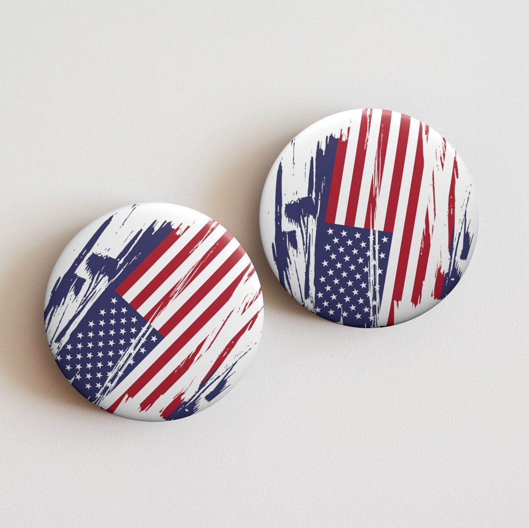 American Flag Pinback Button – Patriotic USA Pride - Etsy