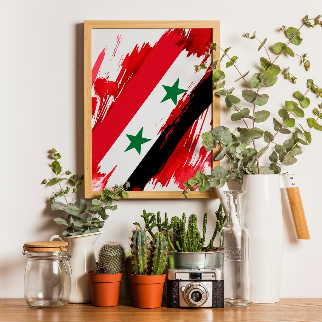 Syria Flag Print | Syria Poster | Syria Wall Art Print | Syria Home ...