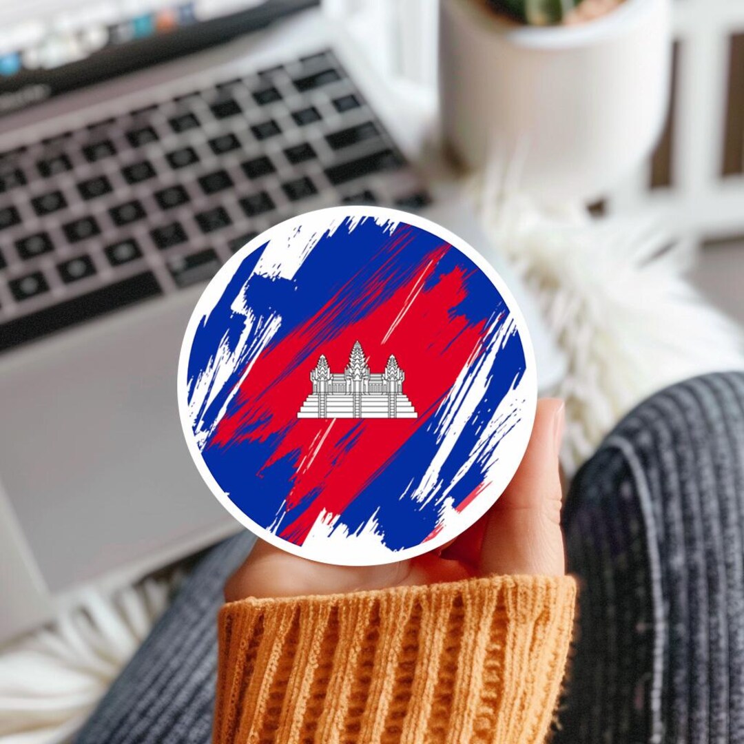 Cambodia Flag Vinyl Sticker, Laptop Decal - Etsy