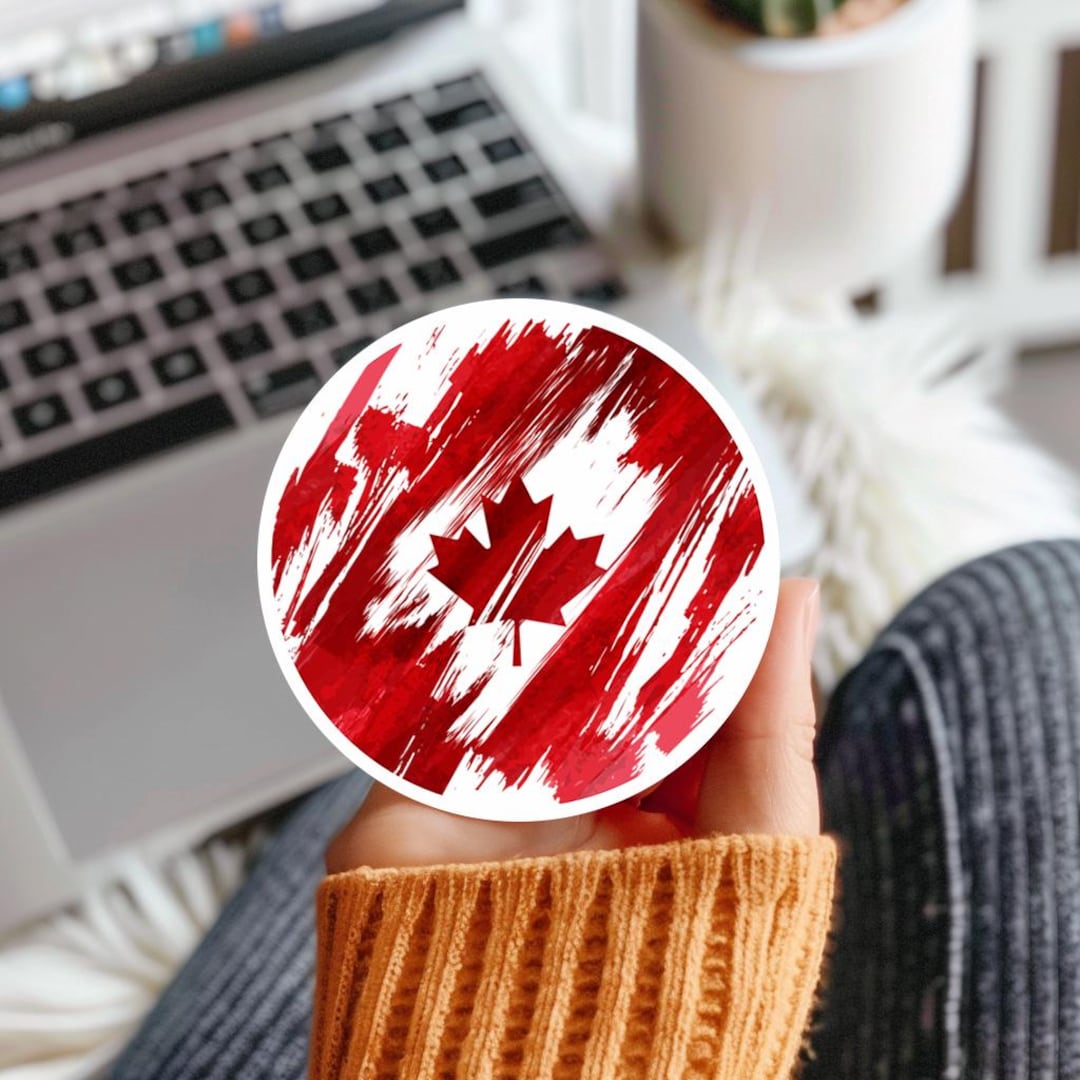 Canada Flag Sticker, Laptop Sticker, Helmet Sticker, Guitar Sticker ...