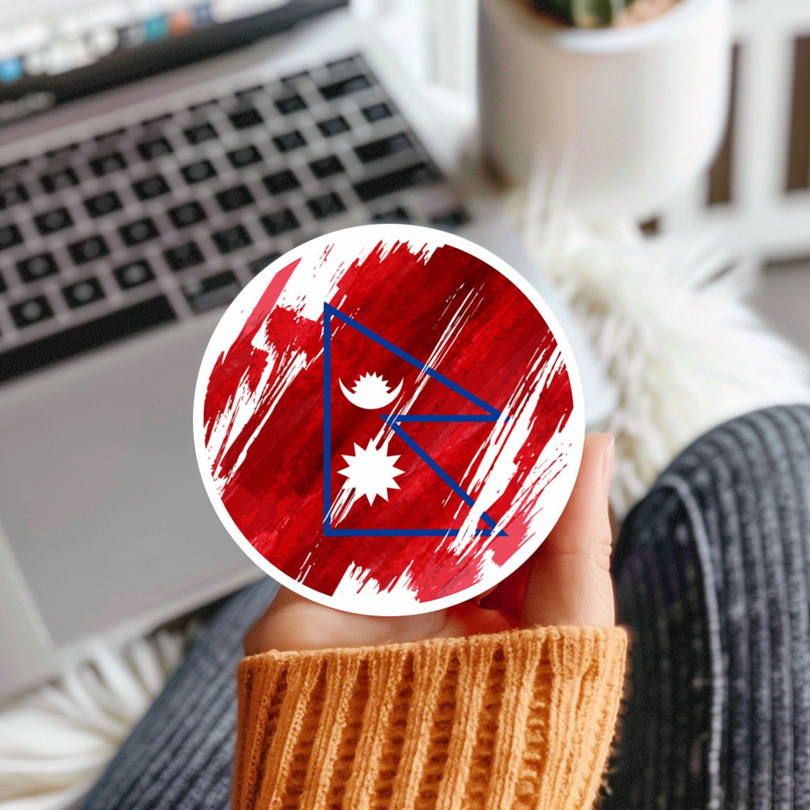 Nepal Flag Sticker, Laptop Sticker, Helmet Sticker, Guitar Sticker ...