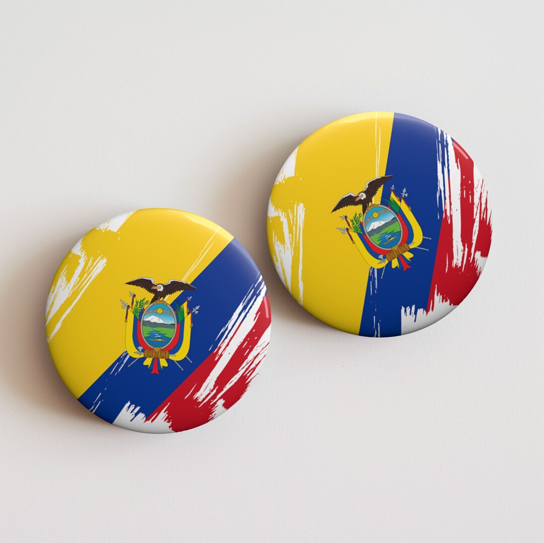 Ecuador Flag Pin Button - Custom Pinback, Patriotic Campaign Buttons ...