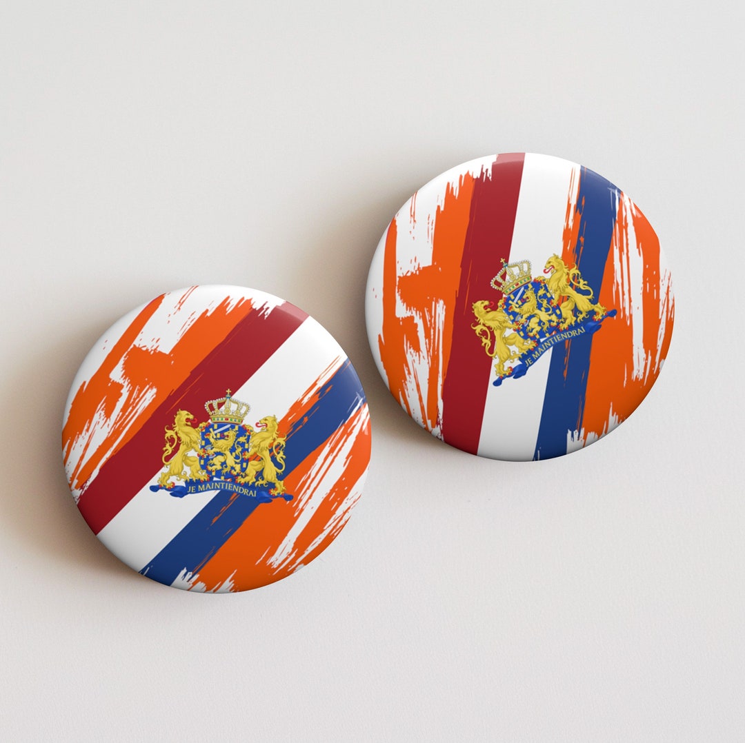 Netherlands Flag Pin Button - Custom Pinback, Patriotic Campaign ...