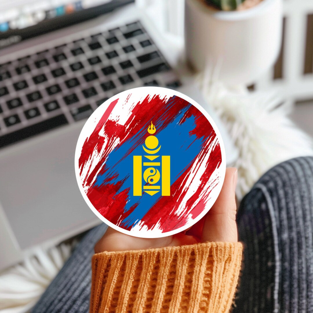 Mongolia Flag Sticker, Laptop Sticker, Helmet Sticker, Guitar Sticker, Water Bottle Sticker, Car ...