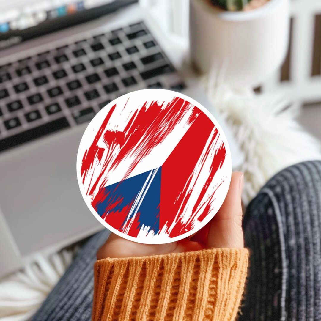 Czech Republic Flag Sticker, Laptop Sticker, Helmet Sticker, Guitar ...