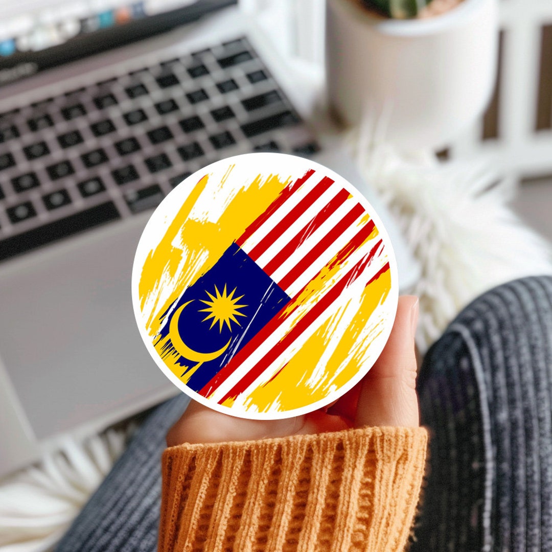 Malaysia Flag Sticker, Laptop Sticker, Helmet Sticker, Guitar Sticker ...