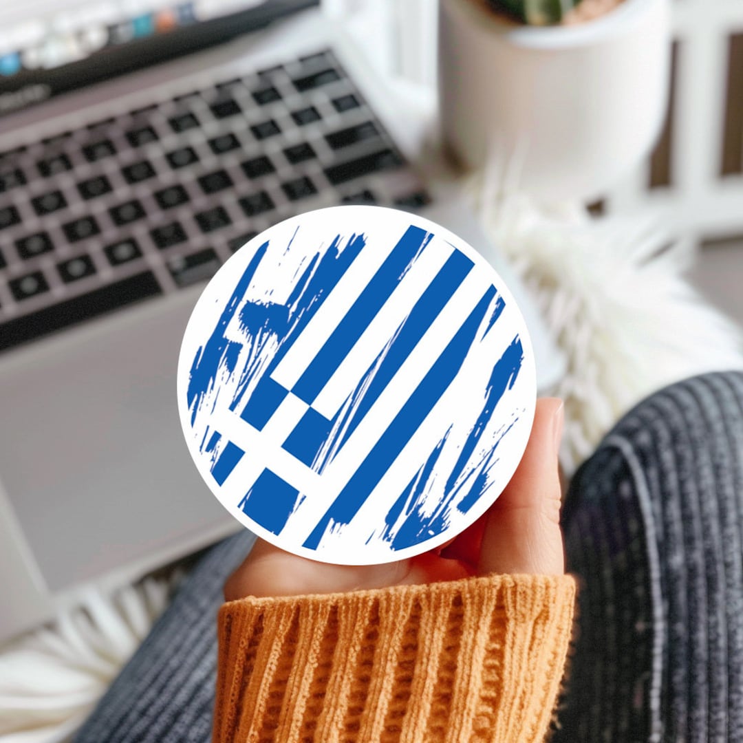 Greece Flag Sticker, Laptop Sticker, Helmet Sticker, Guitar Sticker ...