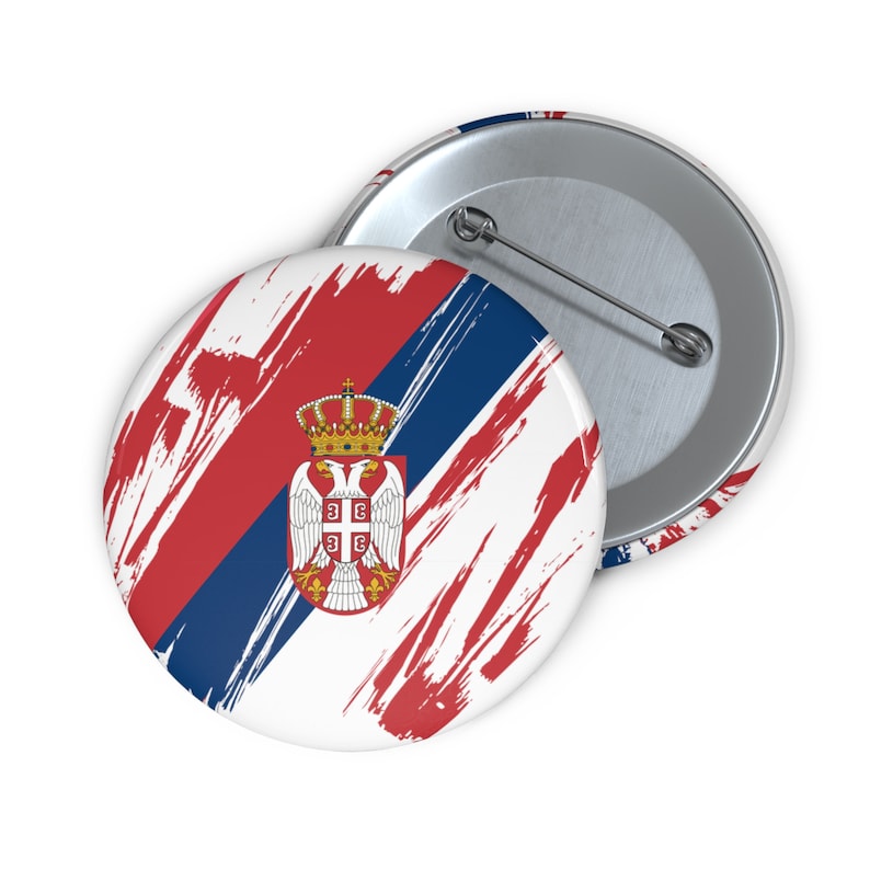 Serbia Flag Pin Button – Patriotic Metal Badge - Etsy