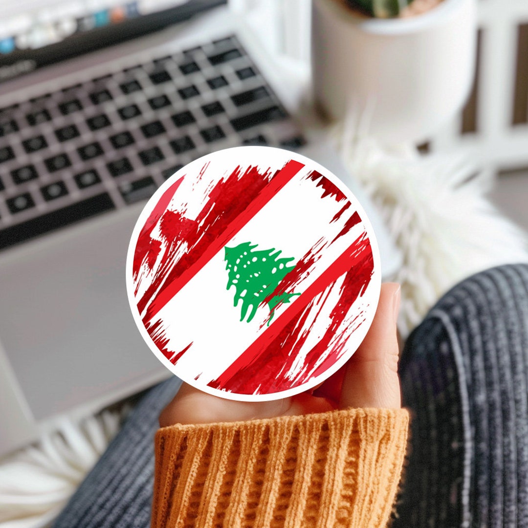 Lebanon Flag Sticker, Laptop Sticker, Helmet Sticker, Guitar Sticker ...