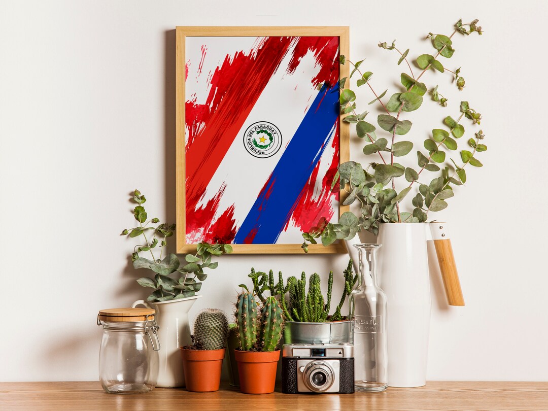 Paraguay Flag Print | Paraguay Poster | Paraguay Wall Art Print ...
