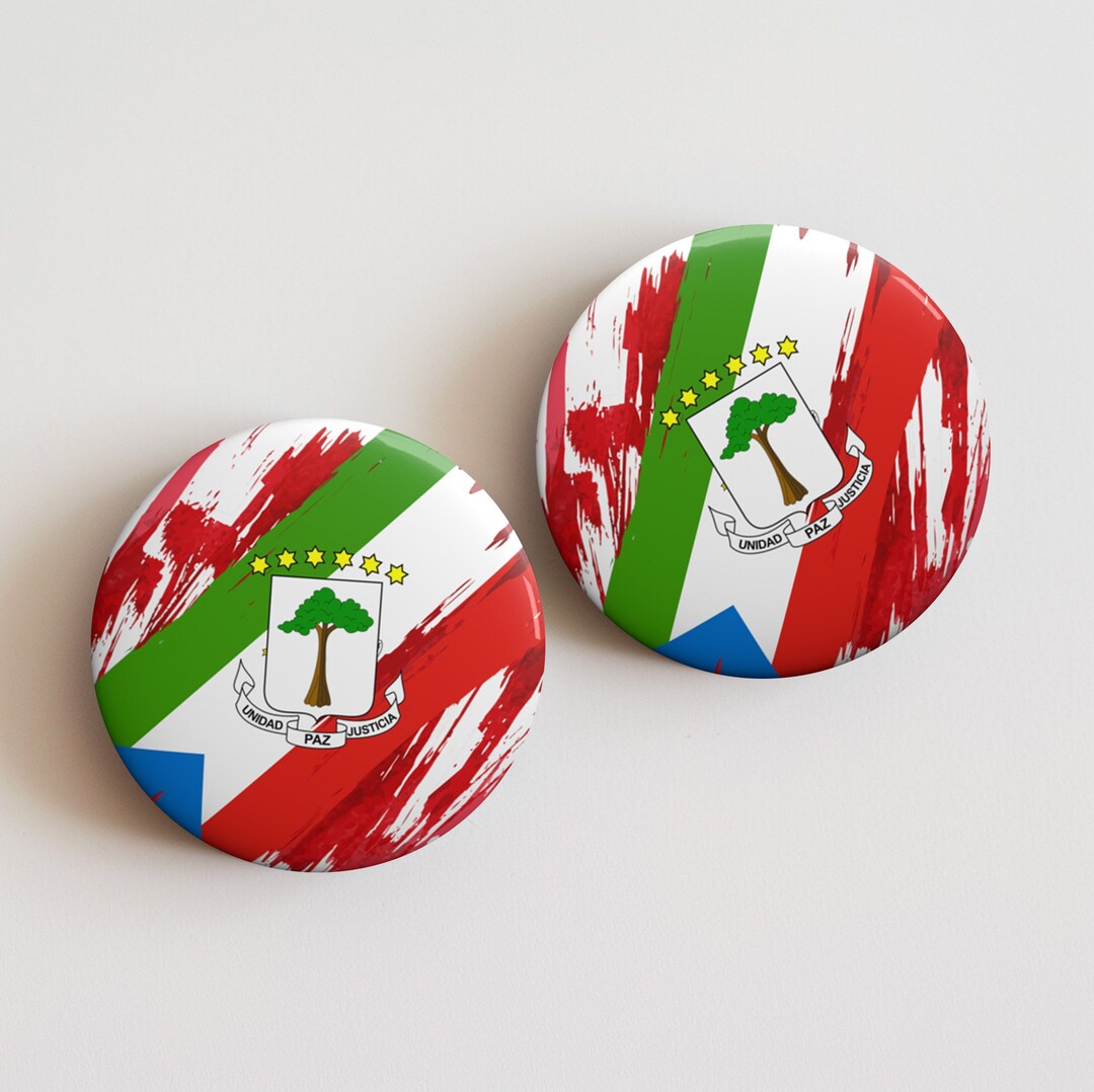 Equatorial Guinea Flag Pin Button - Custom Pinback, Patriotic Campaign ...